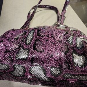 Chi | Bags | Vintage Chi Designed By Falchi Brown Snakeskin Duffle ...